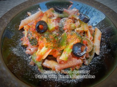 Pasta with Exotic Vegetables – Bhavna's Food Journey