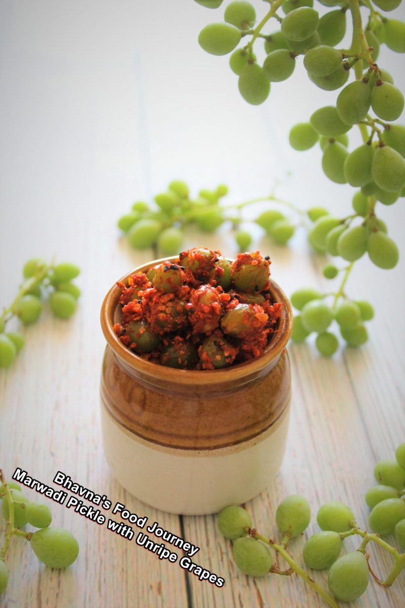 Marwadi Pickle with Unripe Grapes – Bhavna's Food Journey