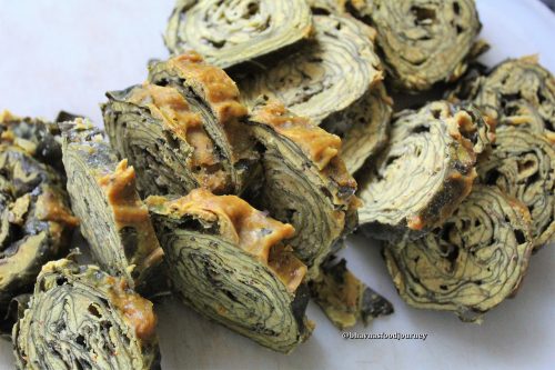 Collard Green Patra – Bhavna's Food Journey