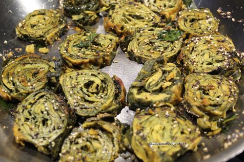 Collard Green Patra – Bhavna's Food Journey